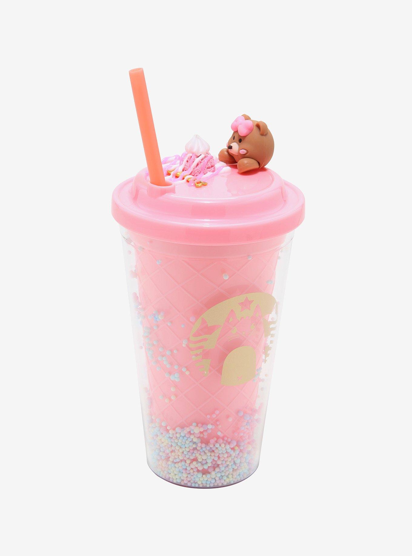 Pink Sprinkle Bear Acrylic Travel Cup | Hot Topic