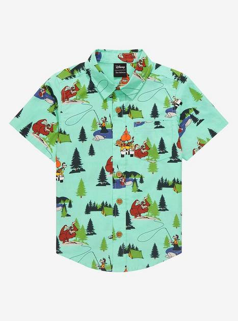 Our Universe Disney A Goofy Movie Camping Scenes Toddler Woven Button ...
