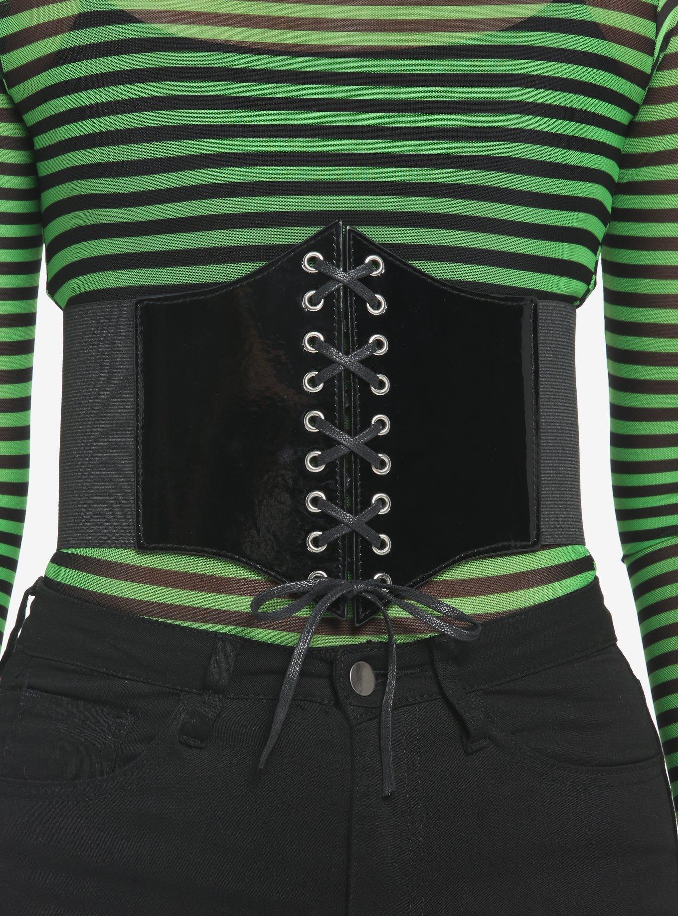 Black Lace Up Corset Belt Hot Topic