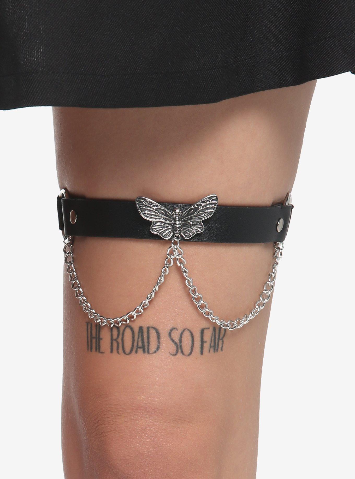 Skull Moth Leg Garter | Hot Topic