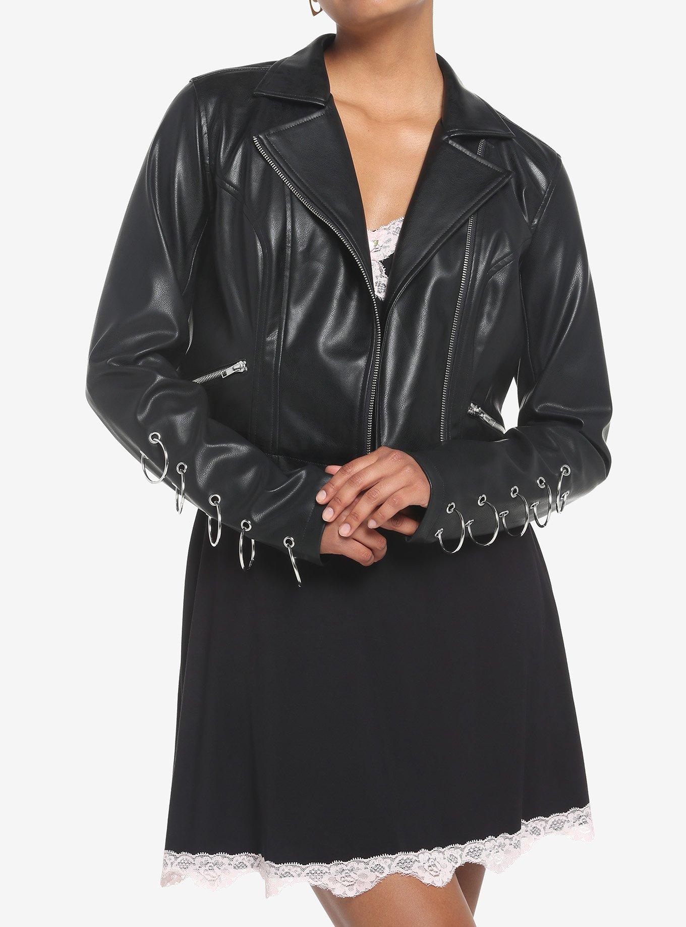 Black & Silver O-Ring Girls Moto Jacket | Hot Topic