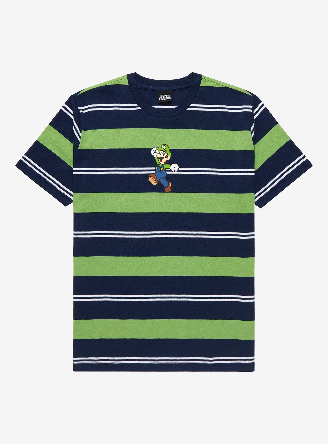 Nintendo Super Mario Bros. Luigi Striped T-Shirt - BoxLunch Exclusive ...