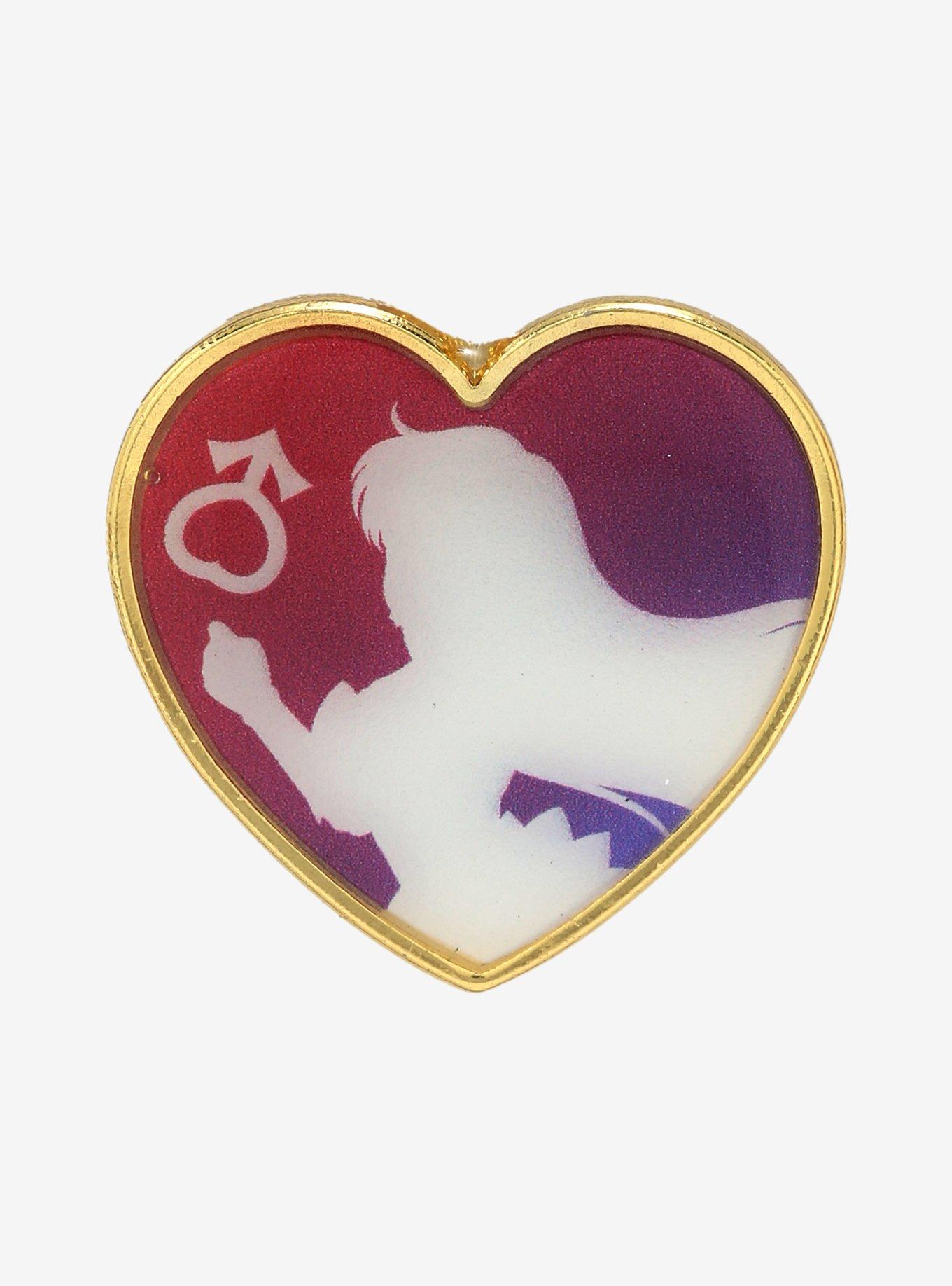 Sailor Moon Sailor Mars Heart Silhouette Enamel Pin - BoxLunch ...
