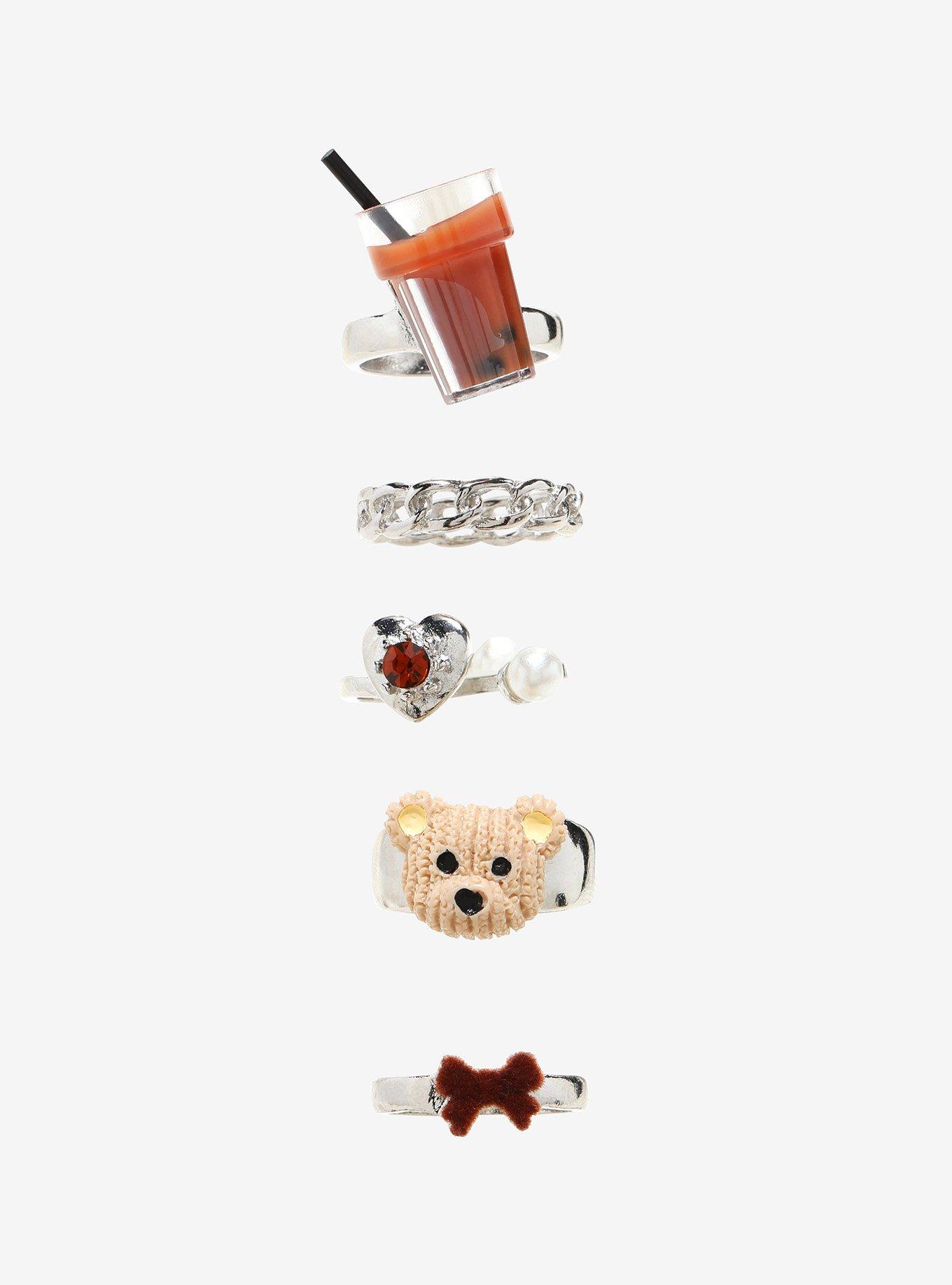 Cottage Boba Bear Ring Set | Hot Topic
