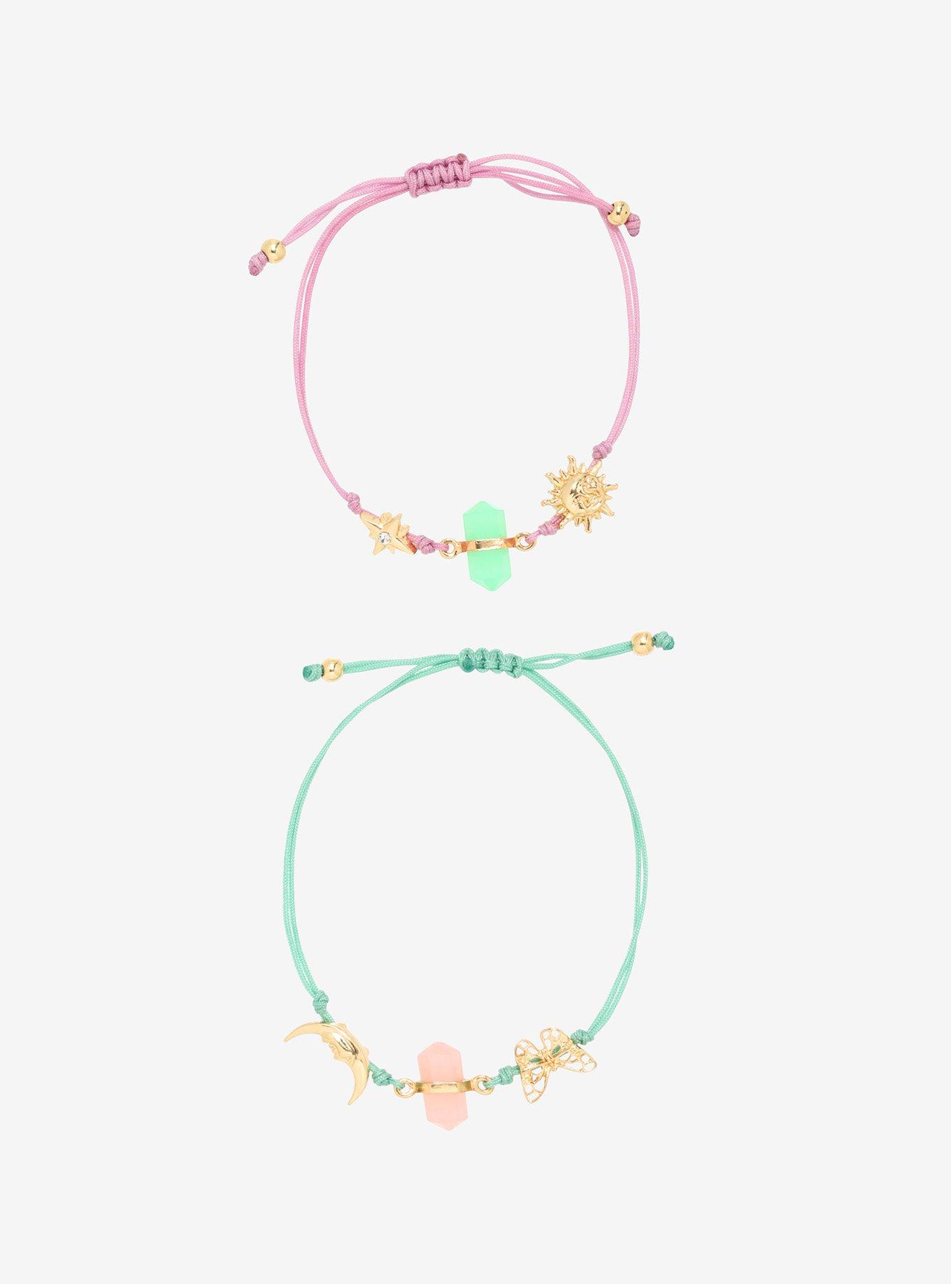 Vibrant Crystal Celestial Best Friend Cord Bracelet Set | Hot Topic