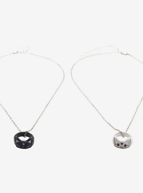 Black & White Cat Ring Best Friend Necklace Set | Hot Topic