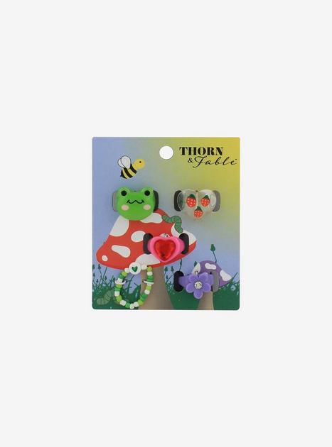 Frog Strawberry Chunky Ring Set | Hot Topic