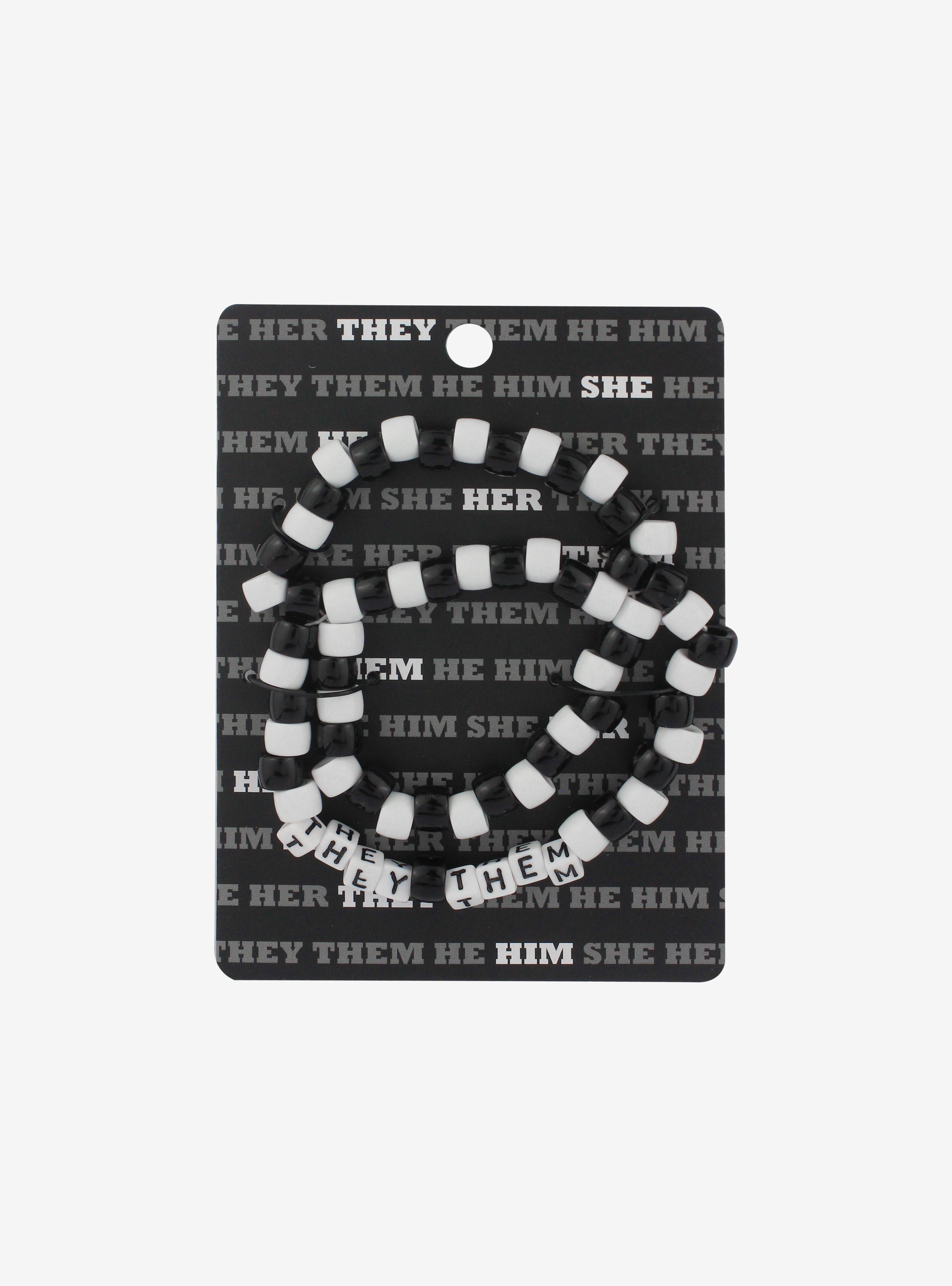 They Them Pronouns Beaded Bracelet Set | Hot Topic
