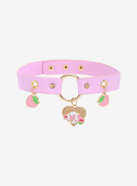 Pink Strawberry Cow Choker By Bright Bat Design | Hot Topic
