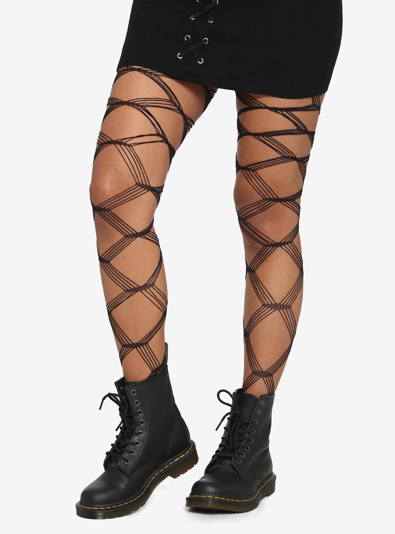 Black Diamond Fence Tights Hot Topic