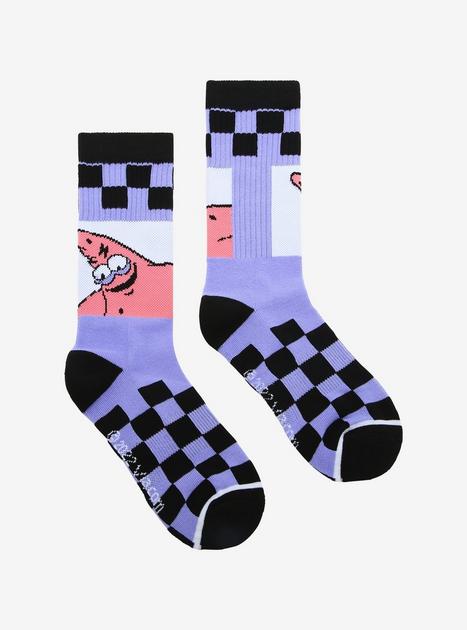 SpongeBob SquarePants Savage Patrick Checkered Crew Socks | Hot Topic