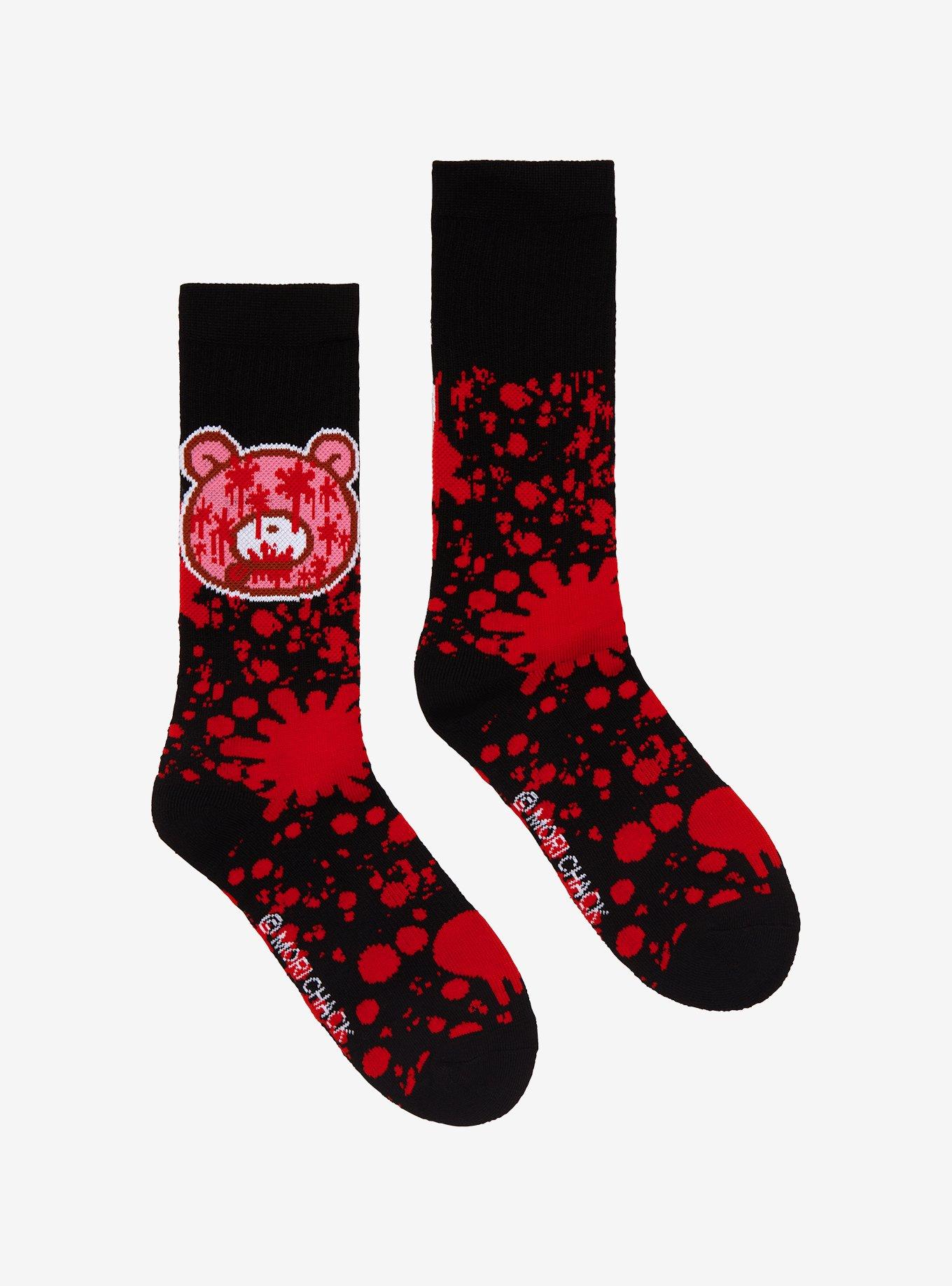 Gloomy Bear Blood Splatter Crew Socks | Hot Topic