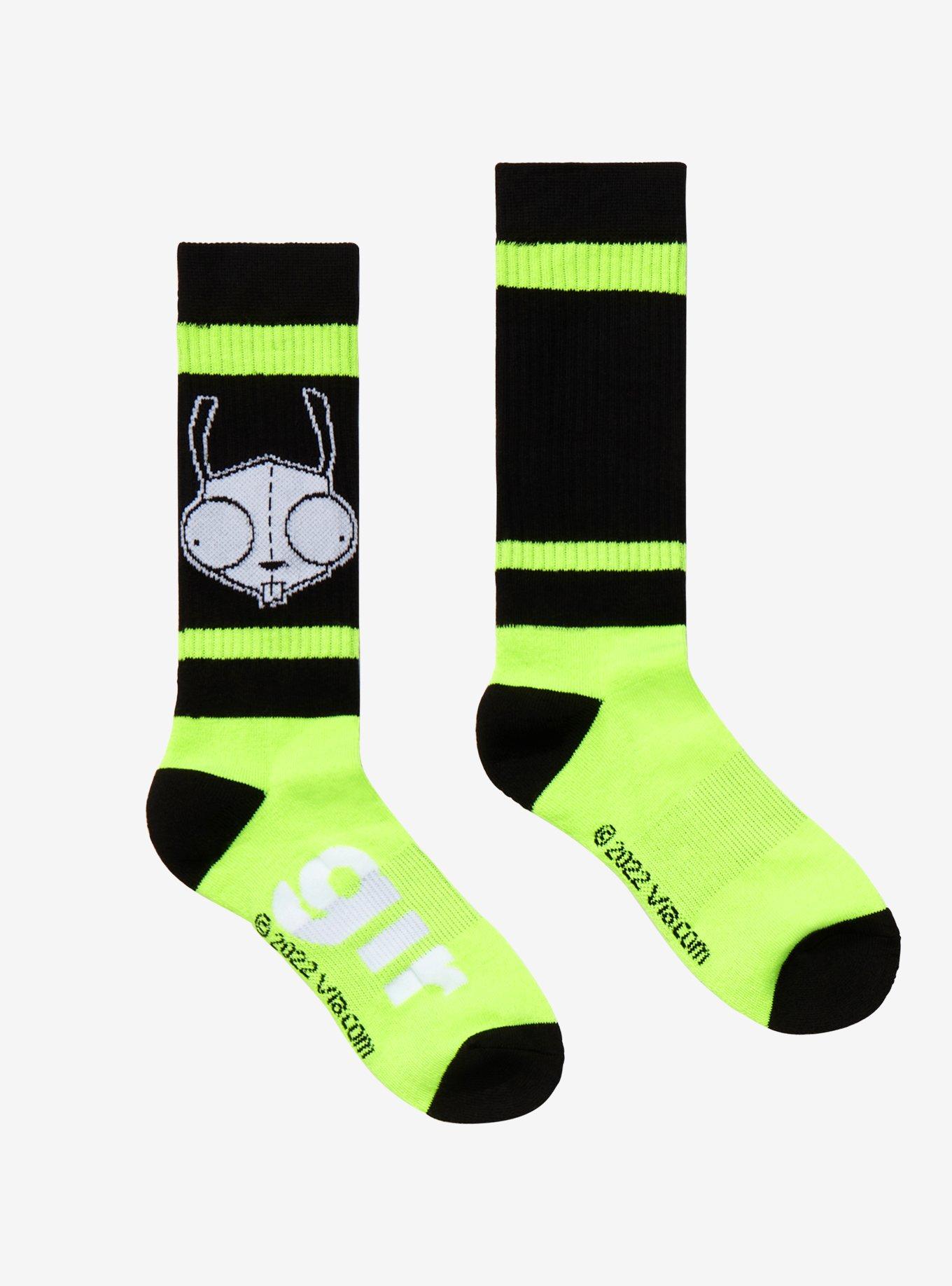Invader Zim Gir Varsity Stripe Crew Socks Hot Topic