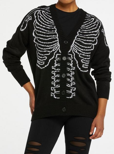 Skeleton Rib Cage Girls Cardigan | Hot Topic
