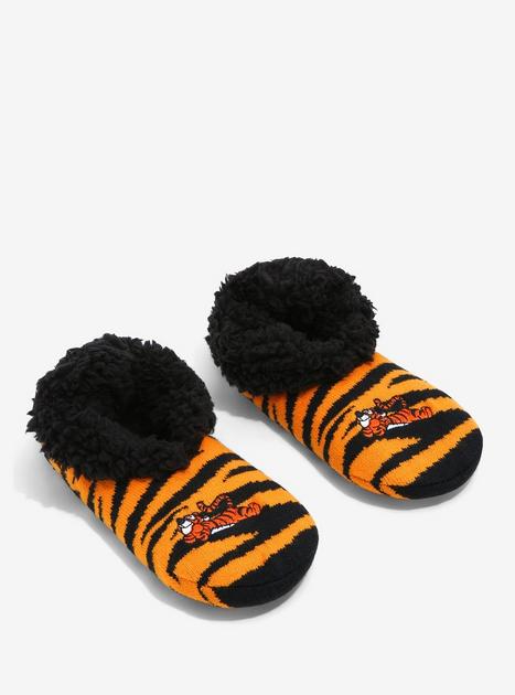 Disney Winnie the Pooh Tigger Embroidered Portrait Fleece Slipper Socks ...