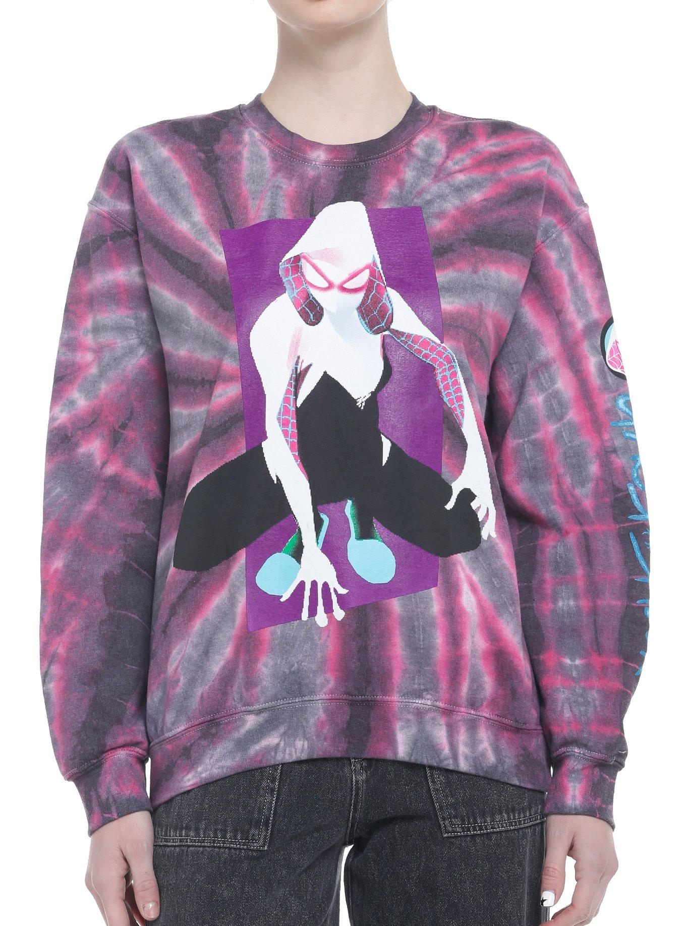 Marvel Spider-Man: Into The Spider-Verse Gwen Tie-Dye Girls Sweatshirt ...
