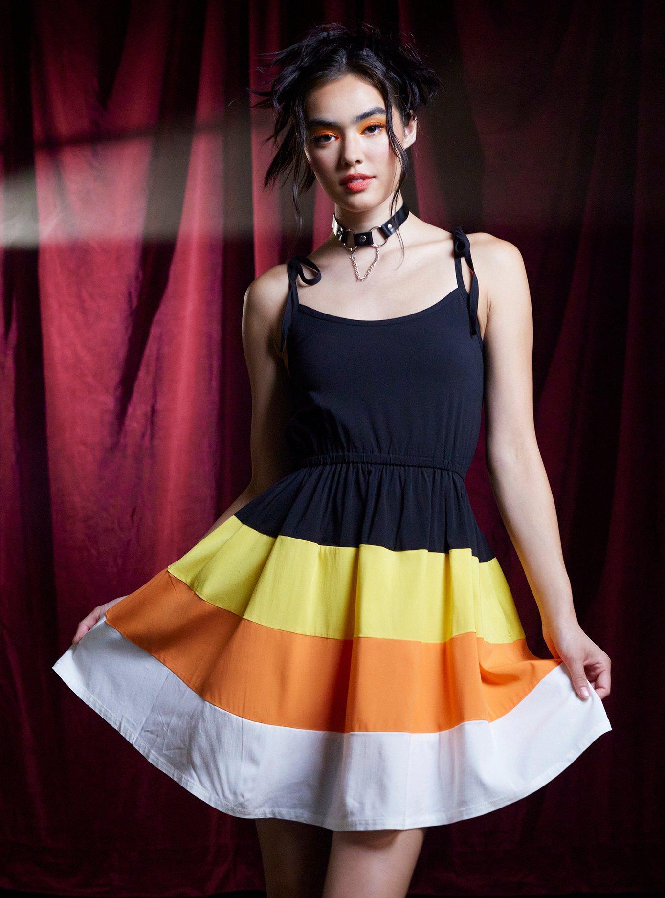 Candy Corn Tiered Dress | Hot Topic