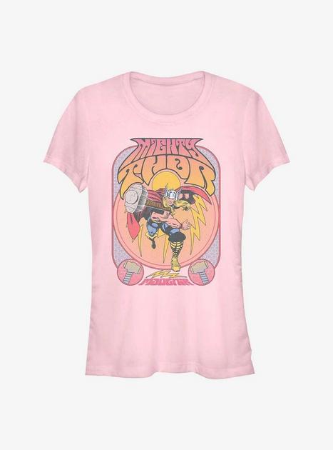 Marvel Mighty Thor Mjolnir Girls T-Shirt - PINK | Hot Topic
