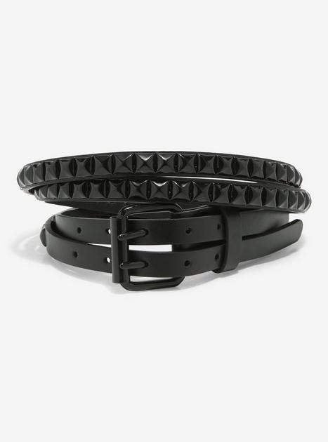 Black Pyramid Double Belt | Hot Topic