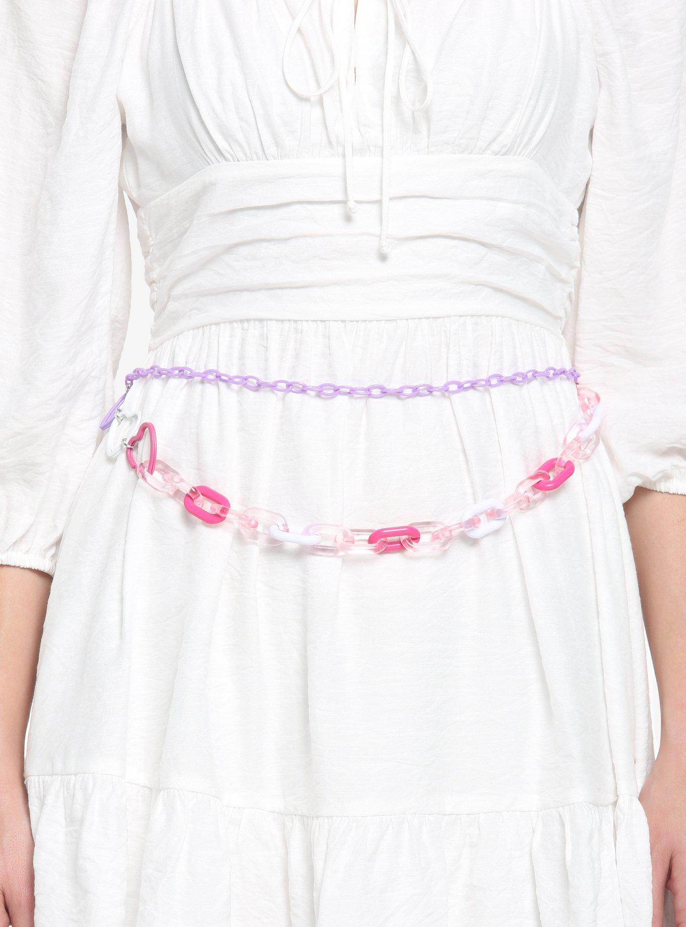 Pink & Purple Heart Chain Belt | Hot Topic