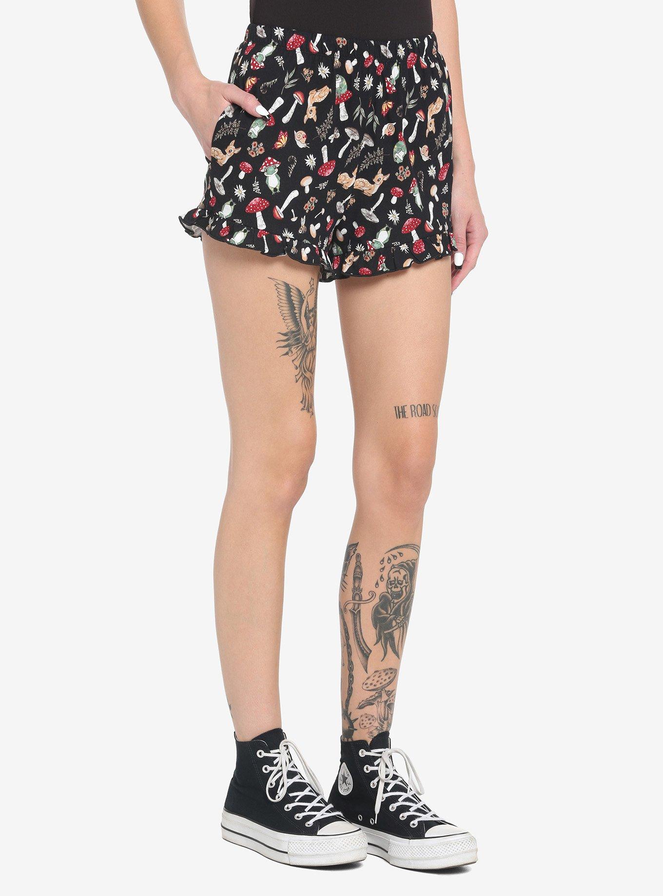 Mushroom Frog Ruffle Girls Lounge Shorts | Hot Topic