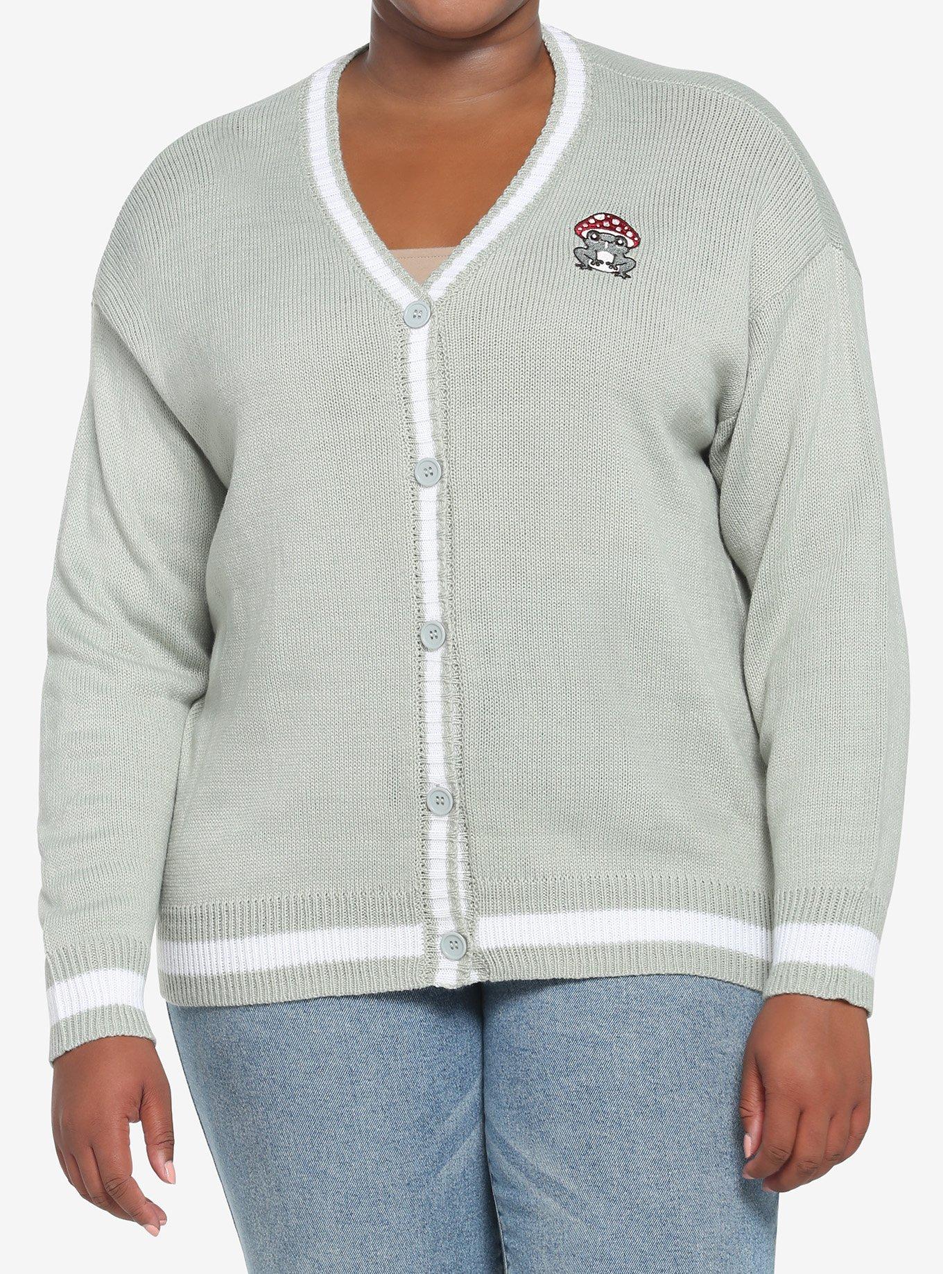 Mushroom Frog Varsity Girls Cardigan Plus Size | Hot Topic