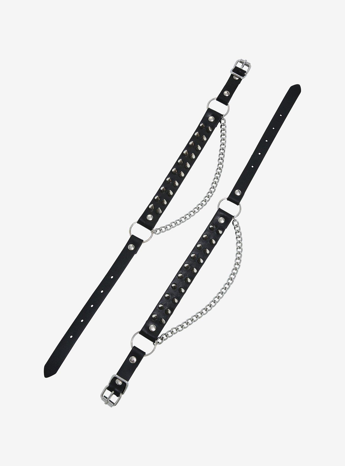 Spikes & Chains Boot Strap Set | Hot Topic