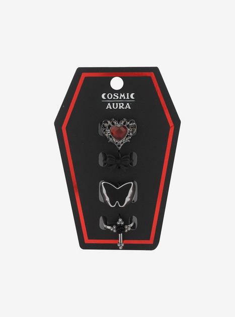 Gothic Cross Heart Ring Set | Hot Topic