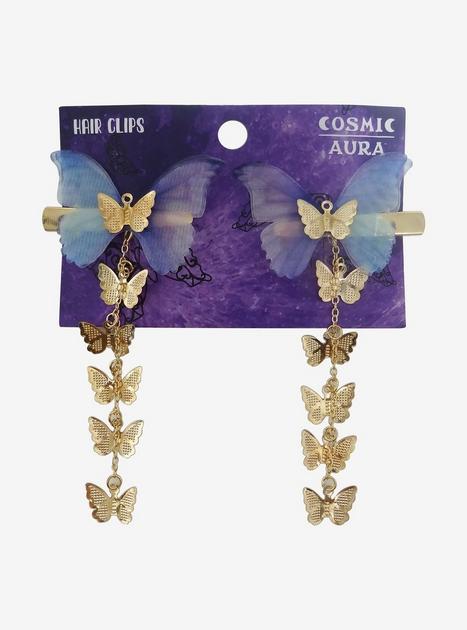 Golden Butterfly Hair Clip Set | Hot Topic