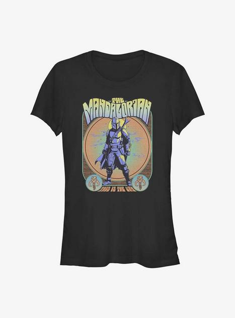 Star Wars The Mandalorian Retro Mando Girls T-Shirt - BLACK | Hot Topic