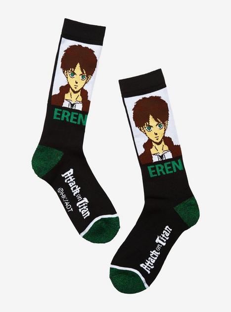 Attack On Titan Eren Profile Crew Socks | Hot Topic