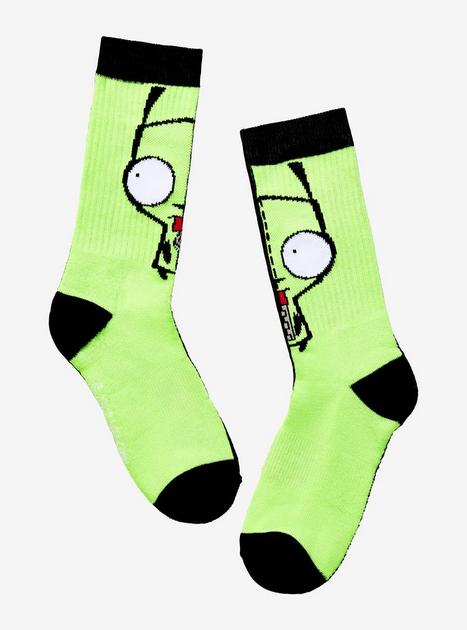 Invader Zim Gir Color Block Crew Socks Hot Topic