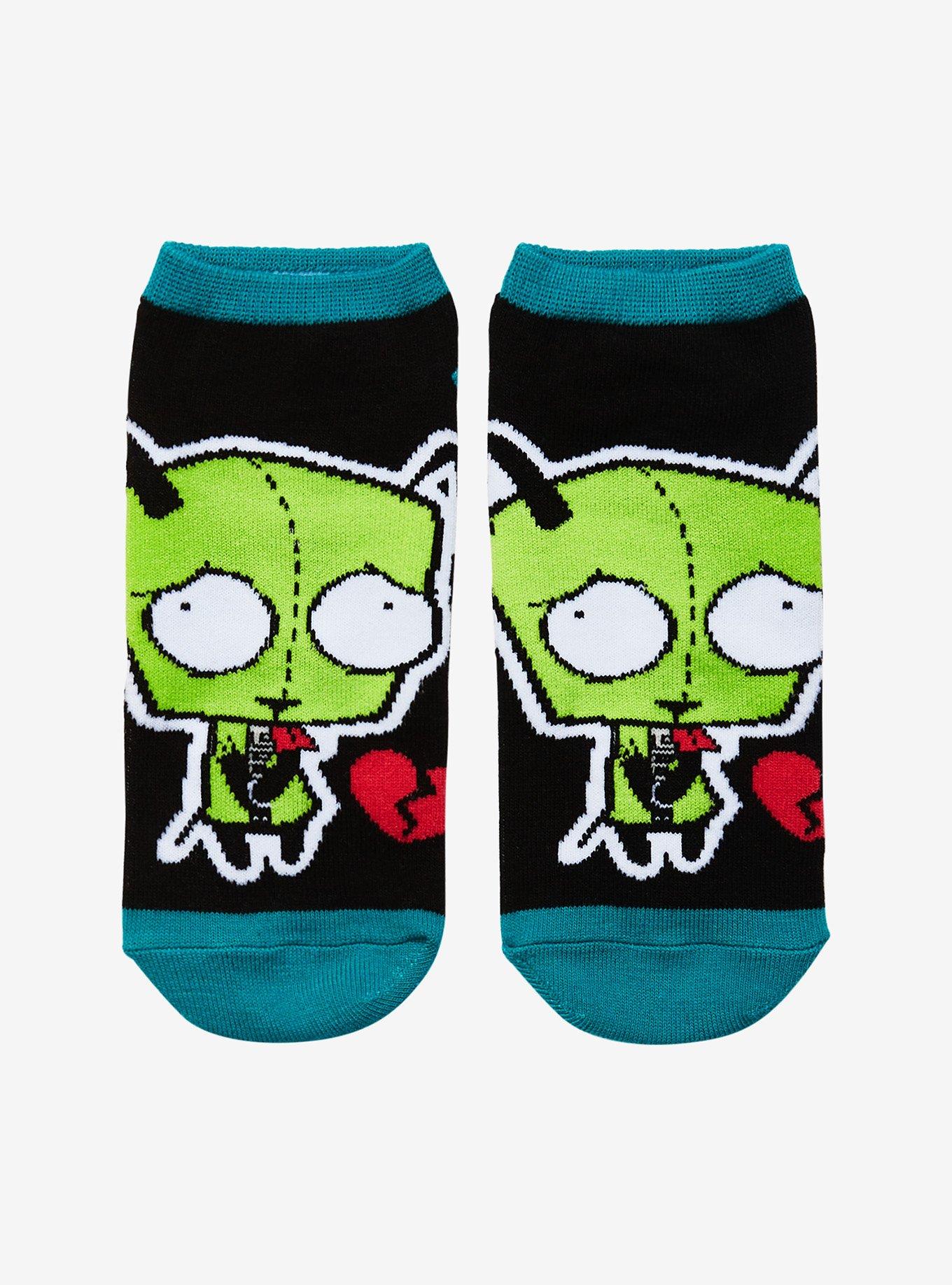 Invader Zim GIR Broken Heart No-Show Socks | Hot Topic