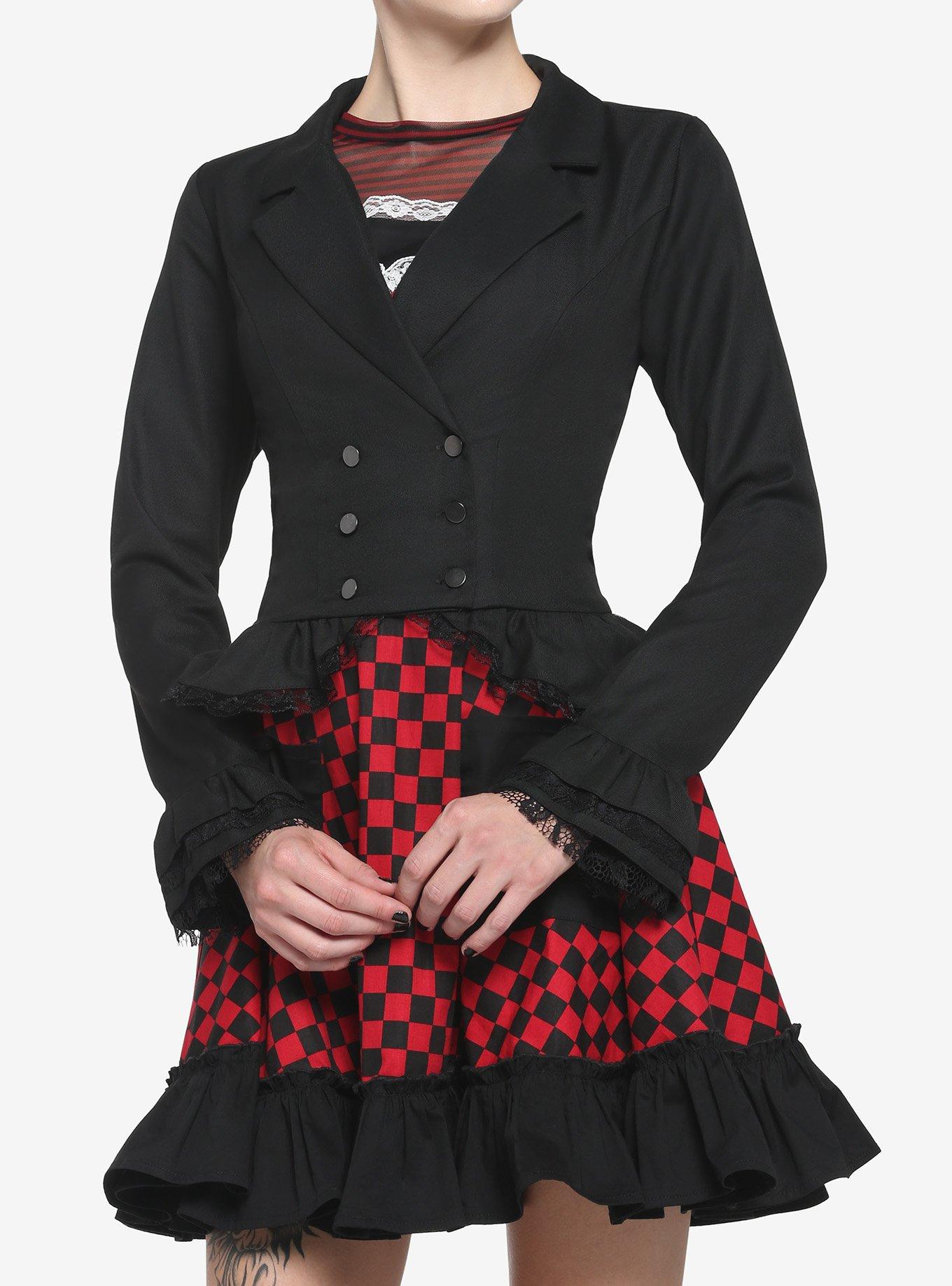 Black Ruffle Peplum Girls Jacket | Hot Topic