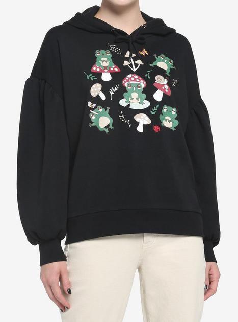 Black Kawaii Frogs Girls Hoodie | Hot Topic