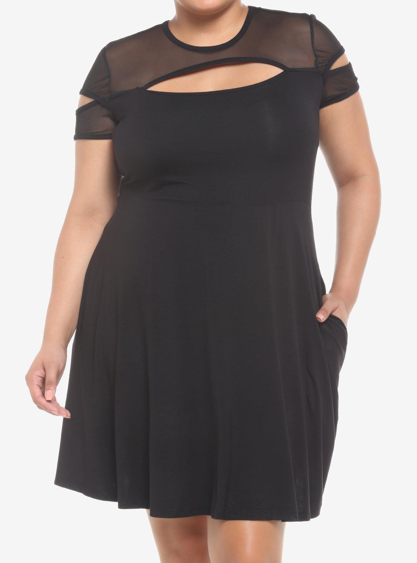 Black Fishnet Cutout Dress Plus Size | Hot Topic