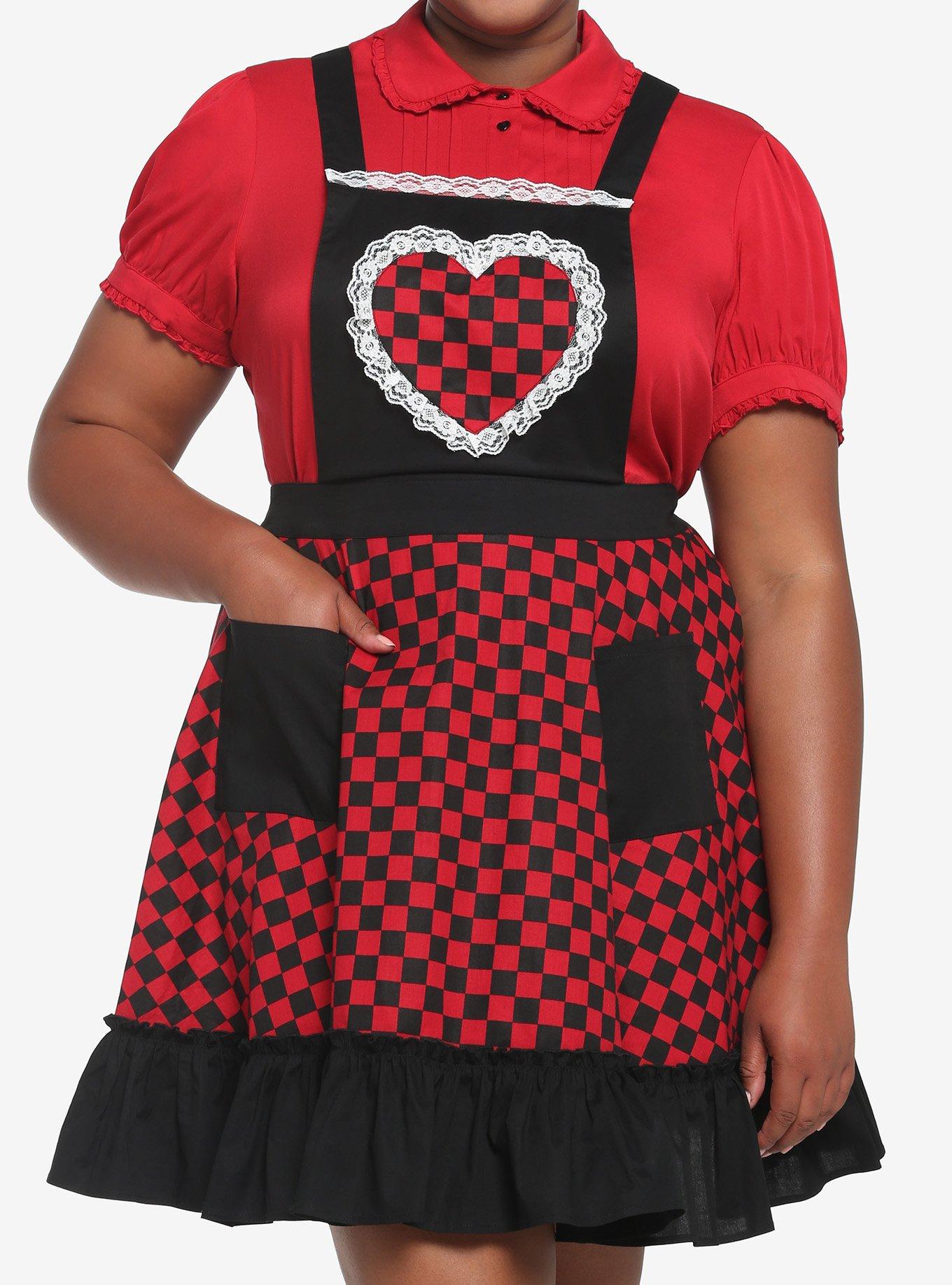Black & Red Checkered Heart Skirtall Plus Size | Hot Topic