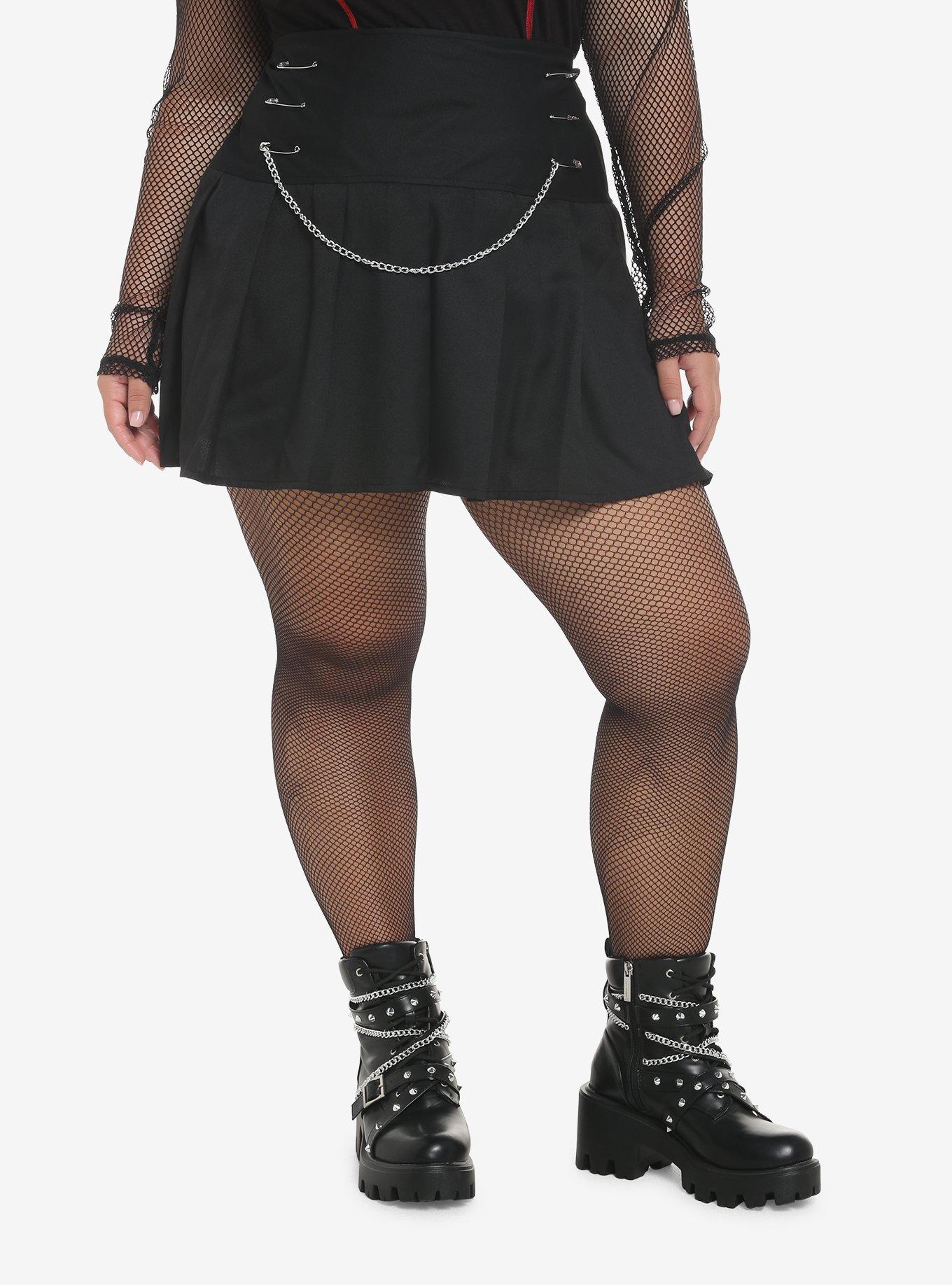 Safety Pin Pleated Skirt Plus Size Hot Topic