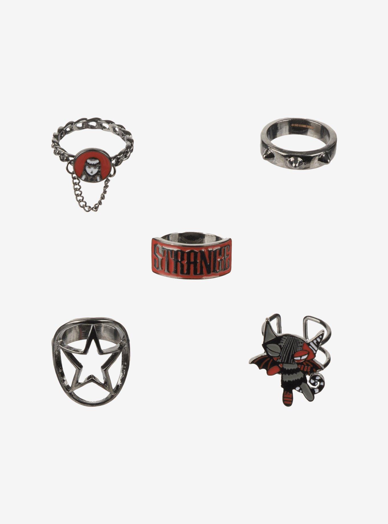 Emily The Strange Icons Ring Set | Hot Topic