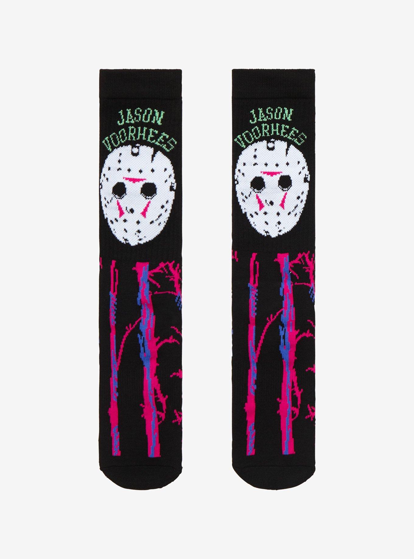 Friday The 13th Jason Mask Trees Crew Socks | Hot Topic