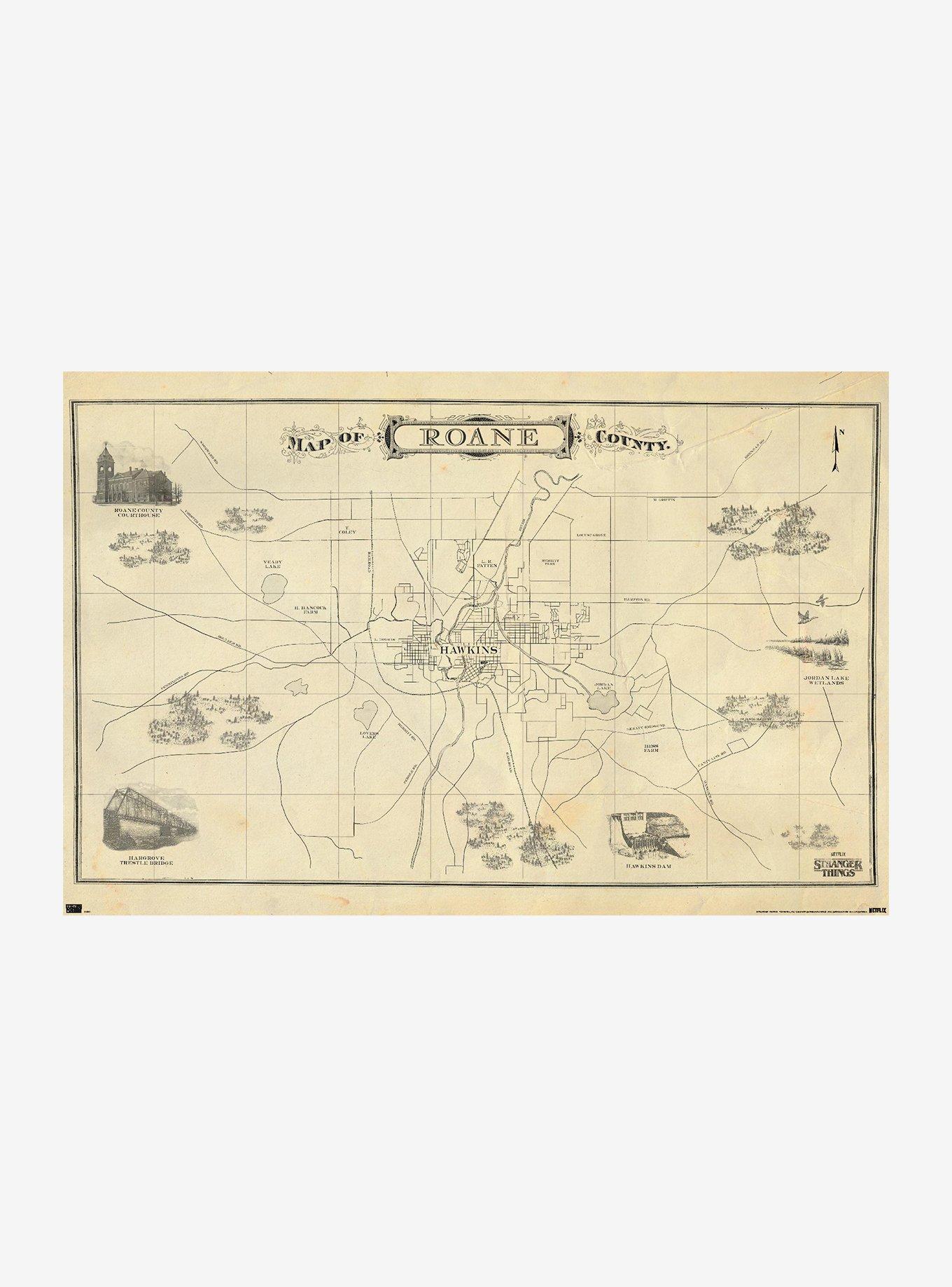 Stranger Things Map Poster | Hot Topic