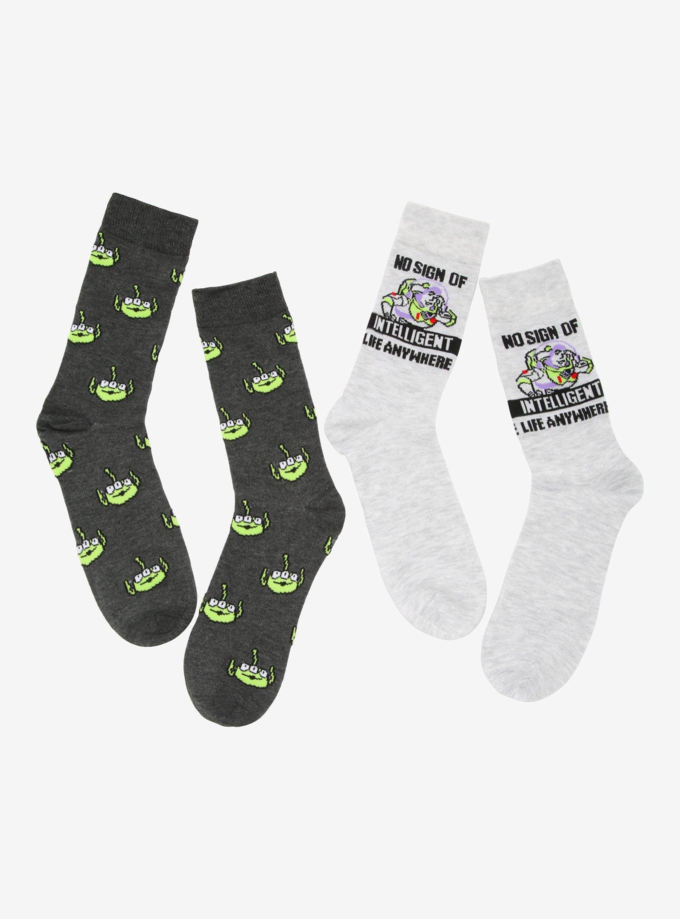 Disney Pixar Toy Story Buzz & Alien Crew Socks 2 Pair | Hot Topic