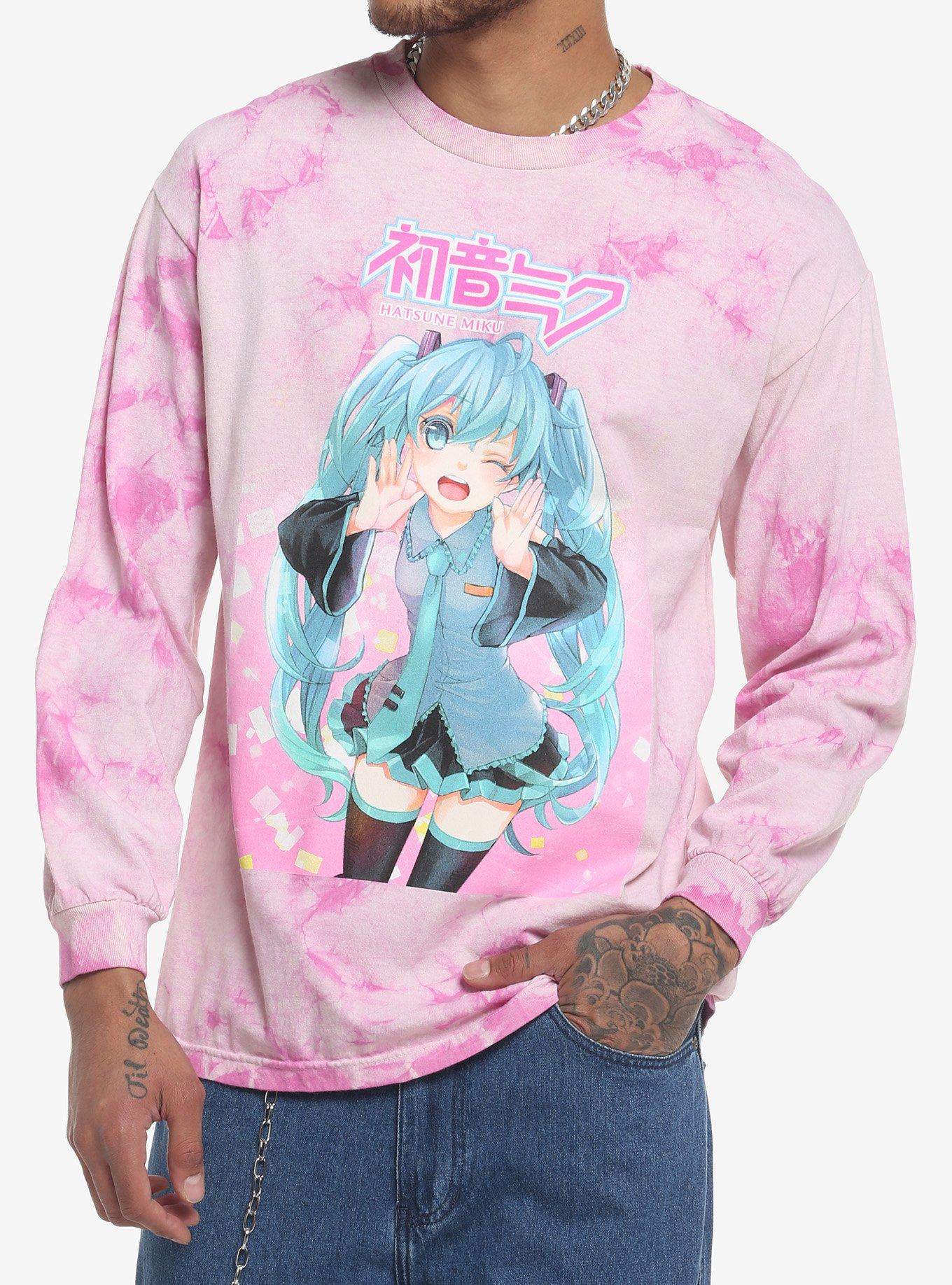 Hatsune Miku Wink Tie Dye Long Sleeve T Shirt Hot Topic