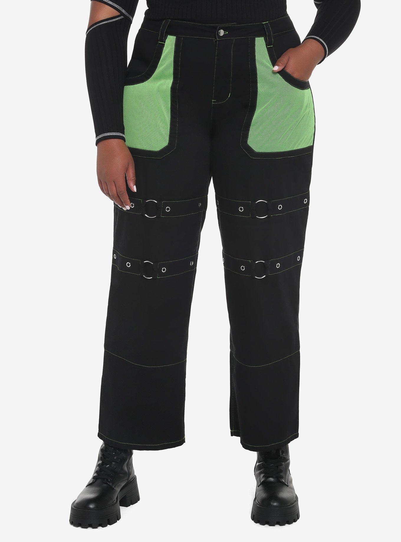 Green Mesh Grommet Carpenter Pants Plus Size Hot Topic