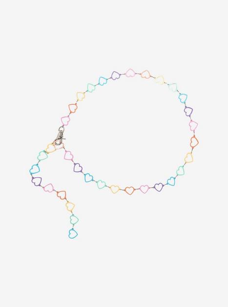 Rainbow Heart Chain Belt | Hot Topic