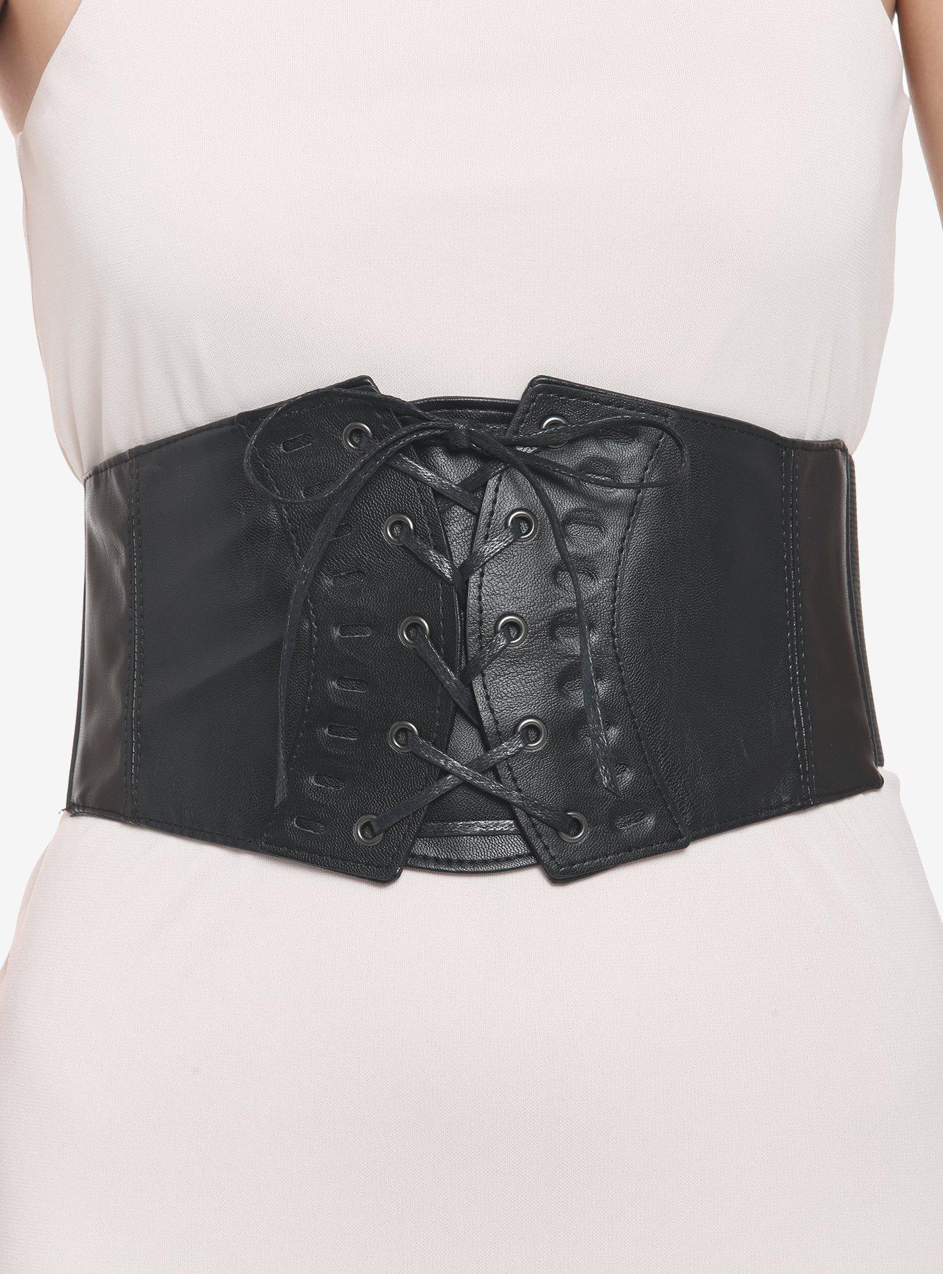 Black Notch Lace Up Corset Hot Topic