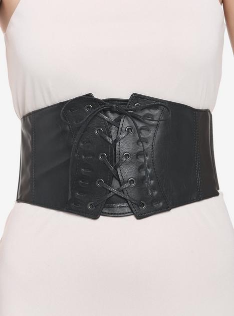 Black Notch Lace Up Corset Hot Topic