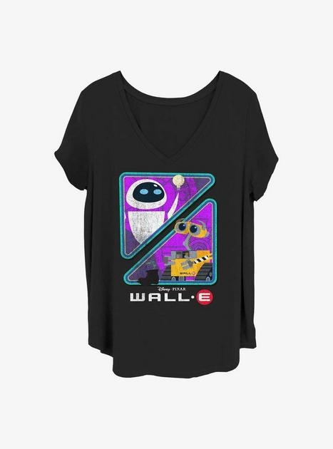 Disney Pixar Wall-E Eve and Wall-E Girls T-Shirt Plus Size - BLACK ...