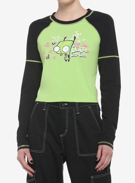 Invader Zoom GIR Contrast Stitch Girls Raglan Long-Sleeve Top | Hot Topic