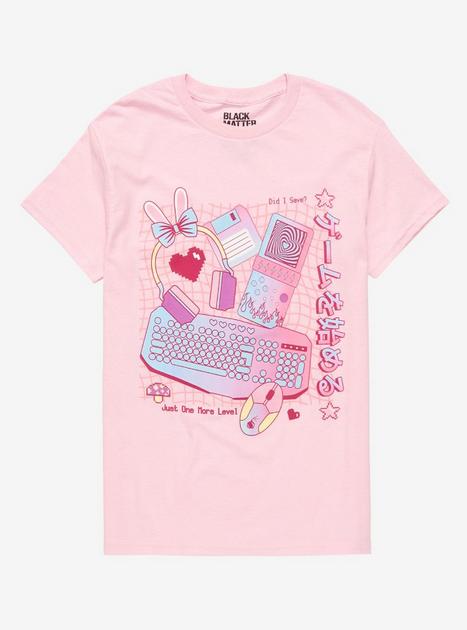 Pastel Pink Game Devices Boyfriend Fit Girls T-Shirt | Hot Topic